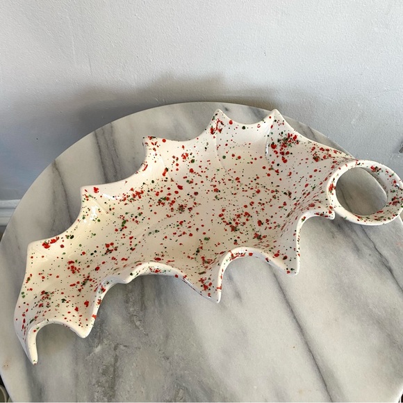 Vintage | Holiday | Vtg Mcm Christmas Serving Dish Gust Spatterware ...